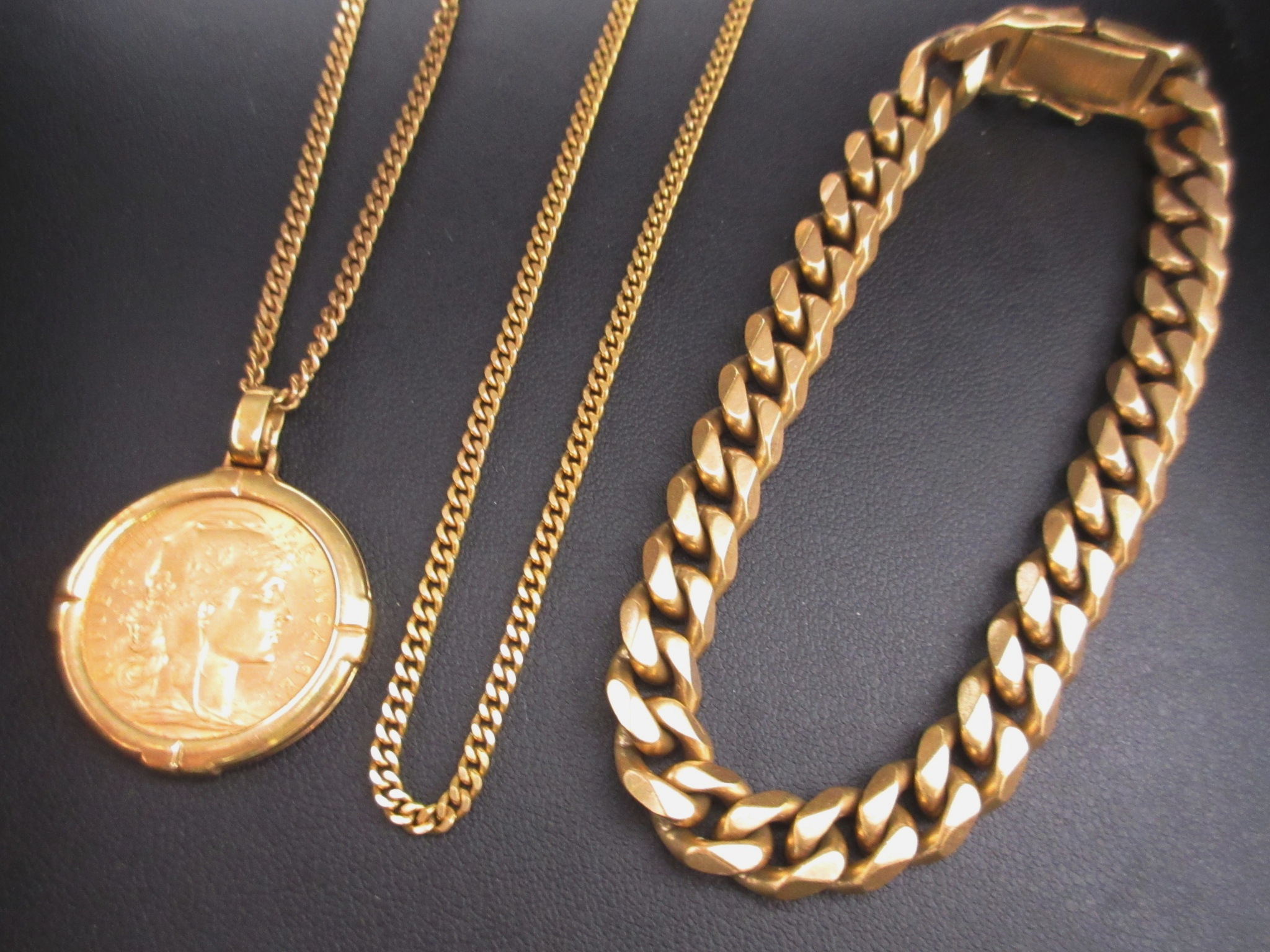 K18ネックレス 20フラン金貨（K21.6） K18喜平ブレスレット 合計80.05g | 質屋の中島